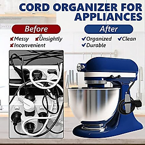 12pcs Cord Organizer for Appliance Kitchen Appliance Cord Organizer Stick On Cord Holder Wrapper for Appliance, Usefull Kitchen Gadgets, Kitchen Appliance Accessories for Mixer Coffee Maker Air Fryer