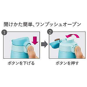 Tiger Water Bottle, 11.8 fl oz (350 ml), Kameichido, Mug, Stainless Steel Bottle, One-Touch, Lightweight, Rabbit MCT-A035P