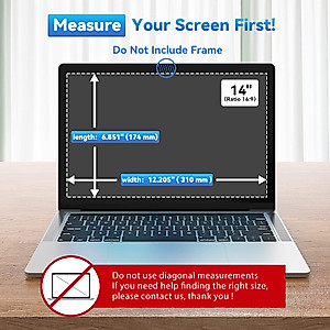 Laptop Privacy Screen 14 Inch, Removable 16:9 Aspect Privacy Filter Screen Protector for 14 Inch Laptop, Privacy Screen Anti Peeping