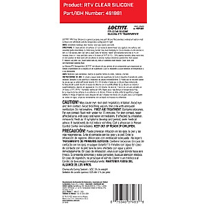 Loctite 37463 Clear RTV Silicone Adhesive/Sealant Tube, 80-milliliter