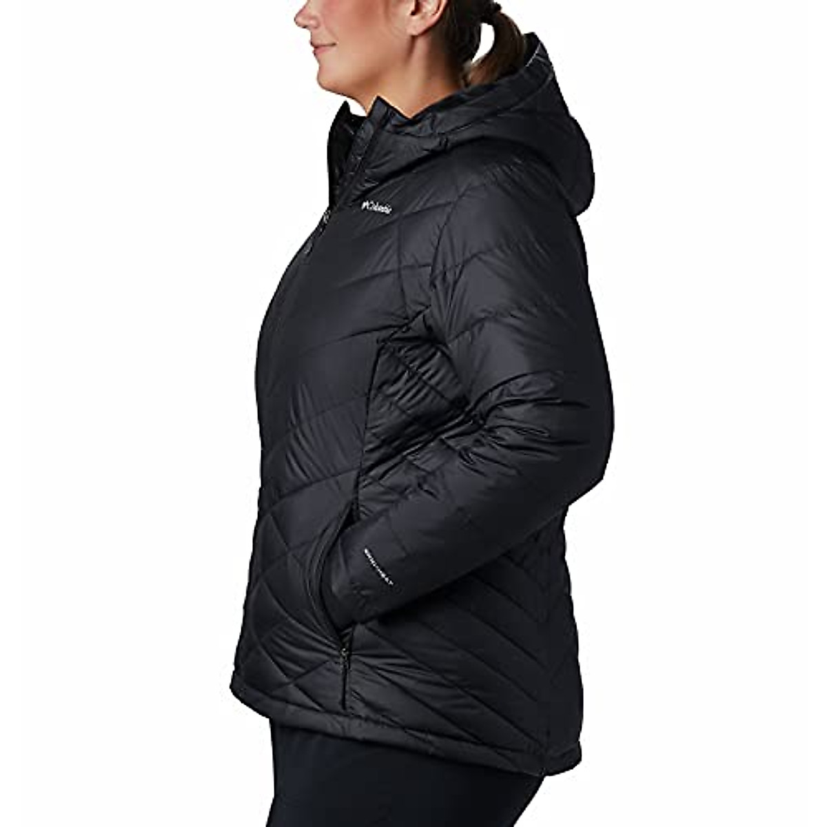 Columbia Women's Heavenly Hooded Jacket, Black, 3X Plus