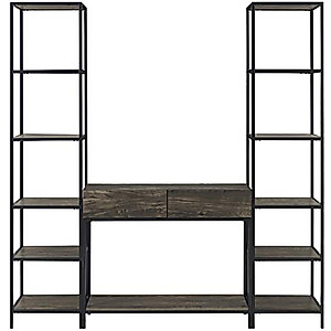 Crosley Furniture KF13053BR Jacobsen 3-Piece Entertainment Set, Brown Ash/Matte Black