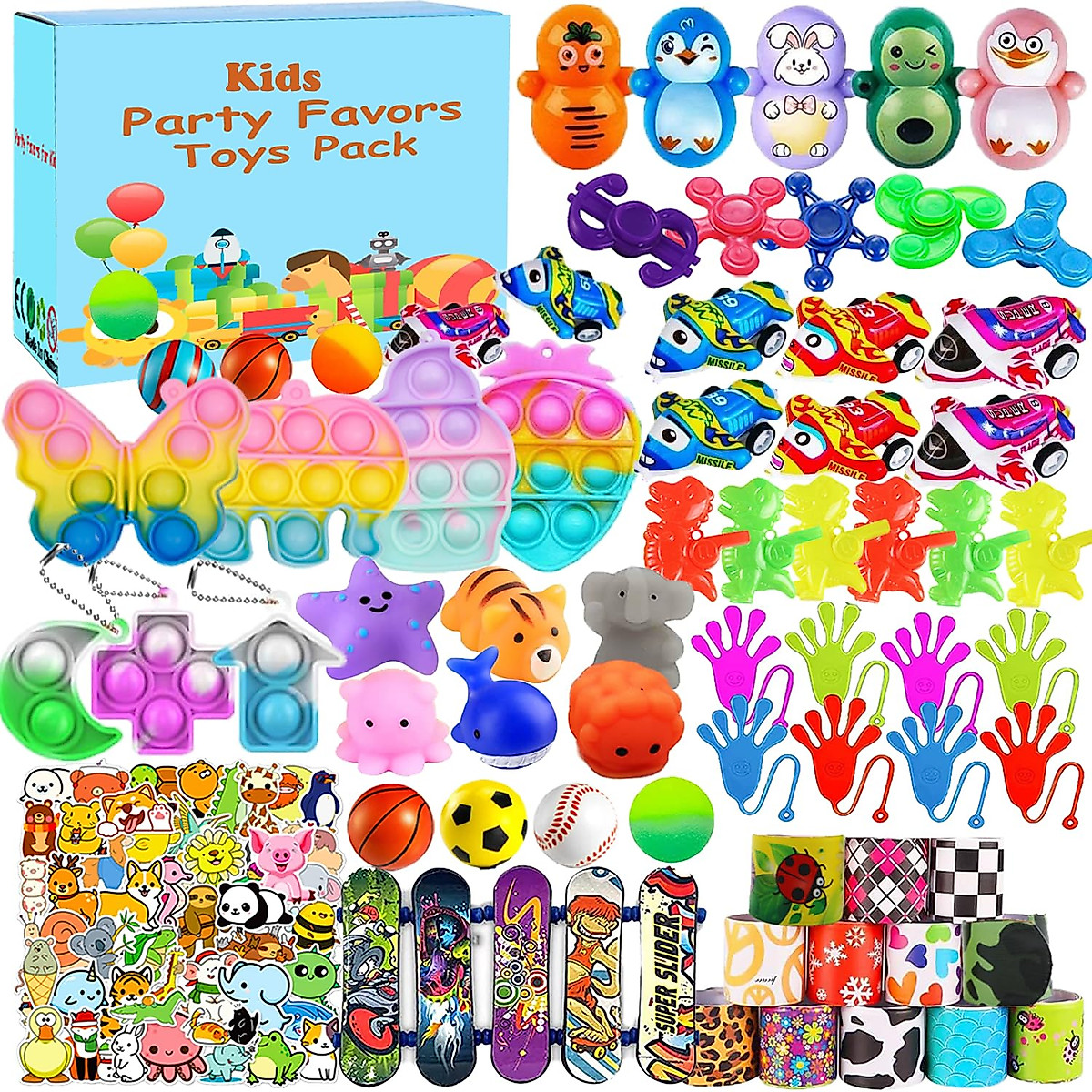 52 Pack Party Favors Toy Assortment Bundle for Kids,Birthday Bag Fillers Stocking Stuffers,Carnival Prizes School Classroom Rewards Treasure Box Toys Pinata Stuffers Goodie Bags Bulk Toys