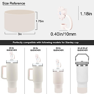 Velaco Protective Silicone Boot and Straw Covers for Stanley Quencher H2.0 40 30 20 oz & IceFlow Flip 30 20 oz, BPA Free Anti-Noise Anti-Scratch, Tumbler Protector Sleeve Cover Boot