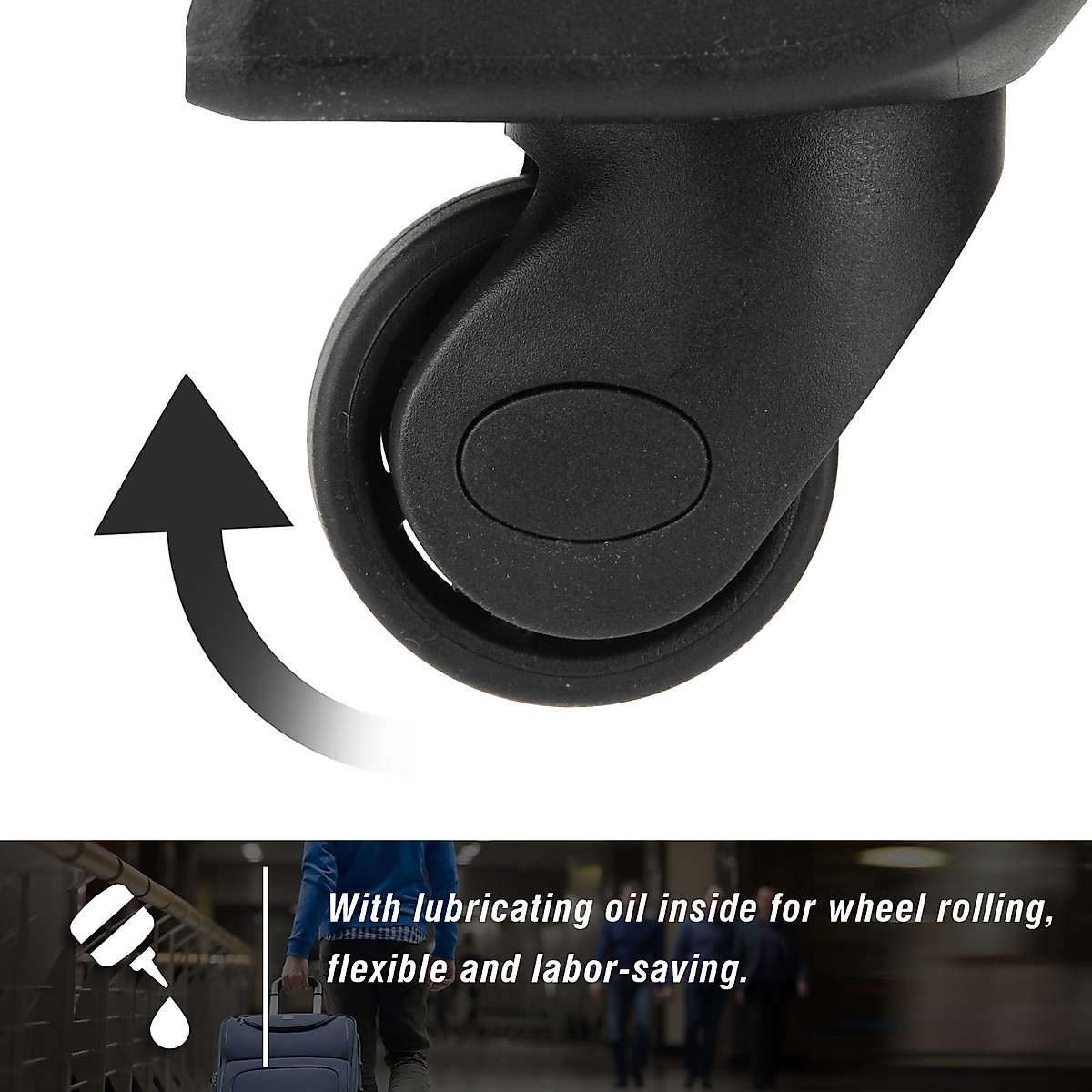 Zoofen 360 Spinner Replacement Luggage Wheel Repairment Suitcase Wheels (MA-W146- Rear Wheels)