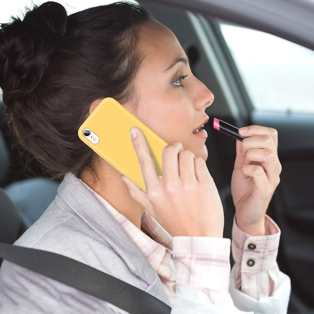 BENTOBEN for iPhone XR Cases, Liqud Silicone Gel iPhone XR Phone Case with Anti-Slip Microfiber Lining Hard Back Rubber Bumper Shockproof Full-Body Protective Case Cover for iPhone XR 6.1", Yellow