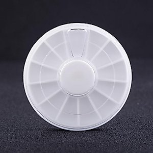 Dioche 10pcs Nail Art Storage Box, 12 Grids Round Dustproof Clear Jewelry Organize Container for Beads Earrings Pills