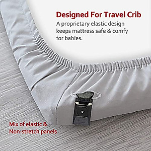 Travel Crib Sheet Quilted Polyester Fits Guava Lotus, Baby Bjorn, Dream on Me Travel Crib Light Playard, Mattress Pad for Guava Lotus Crib, Unisex, Boys or Girls