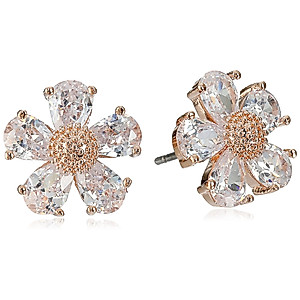 Betsey Johnson Crystal Flower Stud Earrings