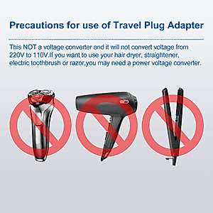 US to UK Ireland Travel Plug Adapter(2 Pack) SHD 5 in 1 Type G Plug Adapter 1USB C,3USB Ports and 1 American Outlets for USA to England Kenya Dubai Irish Scotland