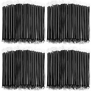800 Pcs Black Boba Straws Large Smoothie Straws, Individually Wrapped Disposable 11mm Extra Wide Plastic Large Wide Mouth Milkshake Straws Cocktail Straws for Drinks (0.43'' W x 9.45'' L)