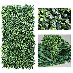 Goasis Lawn Artificial Boxwood Fence Panels Topiary Hedge Plant UV Protected Privacy Screen Outdoor Indoor Use Garden Fence Backyard Home Decor Greenery Walls (24 Pack)