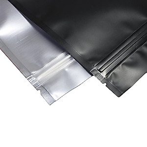 QQ Studio 100pcs Translucent Front Matte Color Foil Flat Packaging QuickQlick Bags (4" x 6", Translucent/Black)