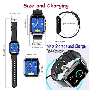 Goodatech 1.69'' Kids Smart Watch for Kids Boys Girls, Camera,26 Puzzle Games,Video Music Player,Pedometer,Alarm Clock, Learning Education Toys Gifts for 4-12 Years Children (Black)