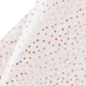 WRAPAHOLIC Gift Wrapping Tissue Paper - 25 Sheets 19.7x27.5 Inch Metallic Rose Gold Dots Tissue Gift Wrap Paper Bulk for Packing, DIY Crafts