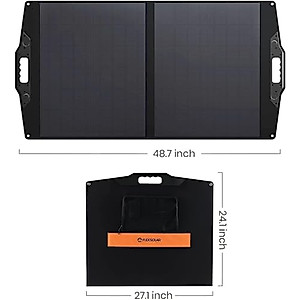 FlexSolar 100W Solar Panel Charger, Foldable Solar Panel Kit with 20-28v DC Port for Power Stations Jackery/Rockpals/Flashfish,Portable Solar Generator with USB-A USB-C QC 3.0 for Outdoor Camping