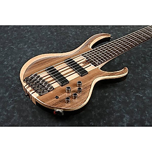 Ibanez BTB747 7 string Electric Bass Guitar with Mahogany-backed Ash Wings, Walnut Top2 Humbucking Pickups and 3-band Active EQ - Natural Flat Low Gloss
