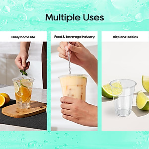 100 Pack 16 OZ Clear Plastic Cups, Cold Party Drinking Cups, Clear Disposable Cups Fruit/Ice Cream/Cupcake/Iced Cold Drinks