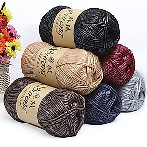 Crochet Yarn, 1 Roll 100g Crochet Yarn Strong Warmth Multiple Colour Hand Knitting Thick Wool Thread Cotton Yarn for Gift (Navy Blue)