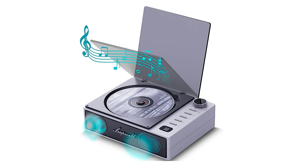 Leapwell Portable CD Player with Bluetooth & Rechargeable Battery