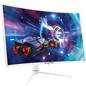 Sceptre Curved 40" Class 16:9 QHD 2560x1440 Gaming Display DisplayPort up to 165Hz AMD FreeSync Premium HDR400, 1ms MPRT 3000R Height Adjustable Nebula Series White (C408B-QWN168W)