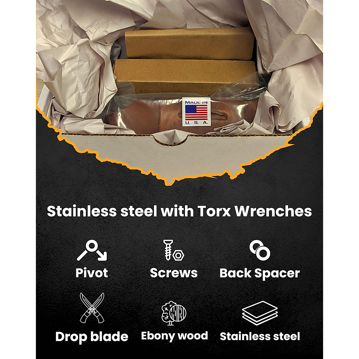 RELIC Skills | DIY Folding Knife Making Kit - Made in the USA - Gifts for Dad - Manly Gifts - Wood & Leather - New Fathers - Tools & Accessories - Camping - Family Gifts - Boys - Girls