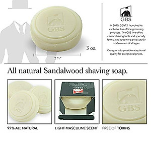 G.B.S Men's Ceramic Shaving Mug with Knob Handle and Pack of 3 Natural Soaps