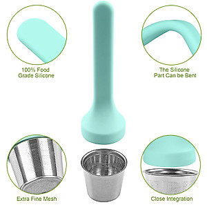 Fenshine Tea Infuser, Extra Fine Mesh Tea Cup Filter Silicone Handle Stainless Steel Tea Strainer Loose Tea Steeper for Loose Leaf Tea or Herbal Tea