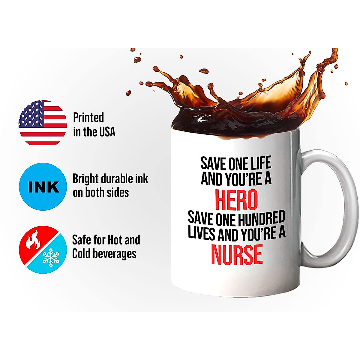 Bubble Hugs Nurse Coffee Mug 11oz White - Save one and you’re - Labor Clinical Certified Nursing Assistant Surgical Emergency Oncology Practitioner