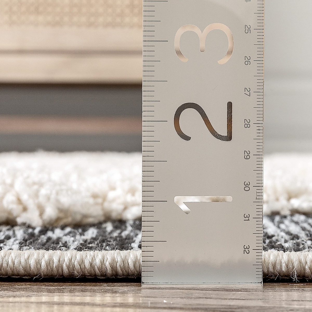 Well Woven Cenar Grey Flat-Weave Hi-Low Pile Diamond Medallion Stripes Moroccan Tribal 5'3" x 7'3" Area Rug