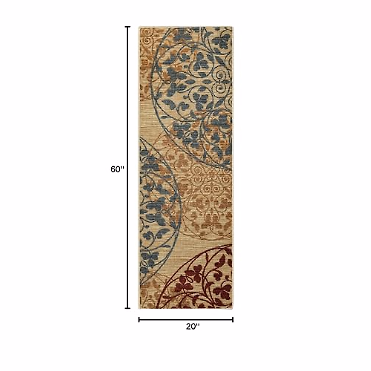 Mohawk Home Soho Medallones Garden Ornamental Runner Area Rug, 1'8"x5', Beige