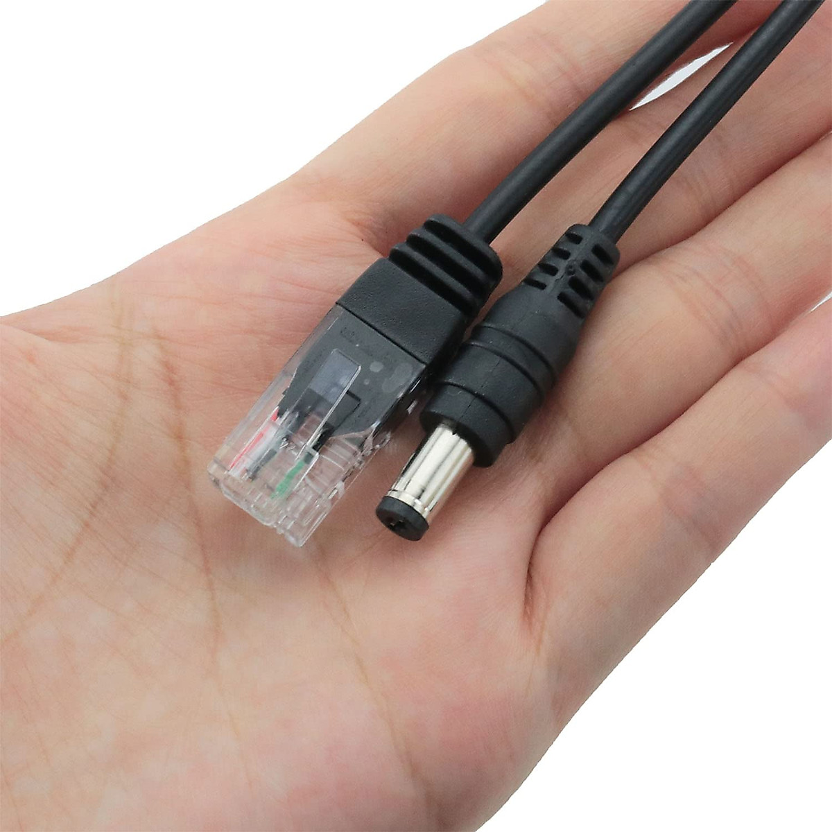 POE Splitter Injector Kit ZCZQC 1Pair Inline Passive Power Injector Cable with 5.5x2.1 mm DC Connector PoE Injector and PoE Splitter Kit