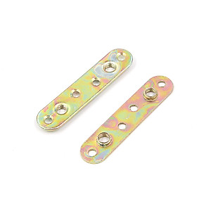 FarBoat Hardware 4Pcs Bed Hinge Universal C-Bed Rail Brackets Hinge 2 Hooks Heavy Duty for Bed Frames Headboard Footboard (90x68mm/3.5x2.7inch Colored Zinc Finish)