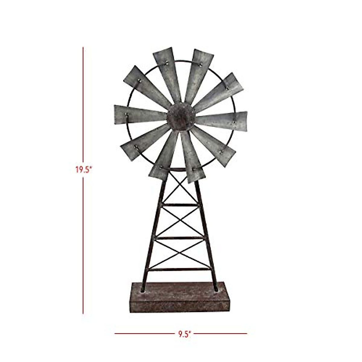 Foreside Home & Garden Large Metal Distressed Windmill Table Decor