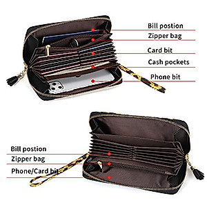 ENYISDAN Wristlet Wallets for Women Sunflower RFID Blocking Leather Zip Cute Long Purse Clutch