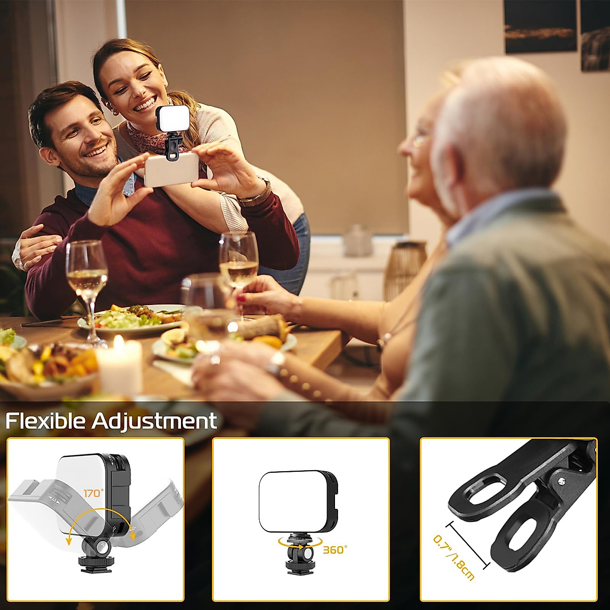 Ulanzi VL100X Selfie Light, Clip LED Light Panel for Phone/Laptop/Tablet/Computer, Bi-Color Portable Clip Camera Light with Dimmable 2500-6500K with 2000mAh Battery for Video Conference/Picture