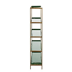 Safavieh Home Justine Contemporary Green and Brass 5-tier Etagere Bookshelf