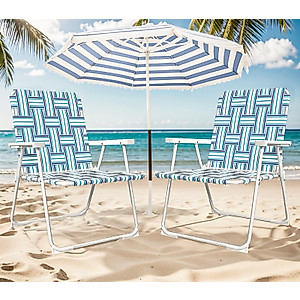 GREZJXC Beach Chair 2-Set,Camping Chairs Webbed Portable Lawn Chair Outdoor lounge Chair Portable Dining Chairs with Armrests for Camping