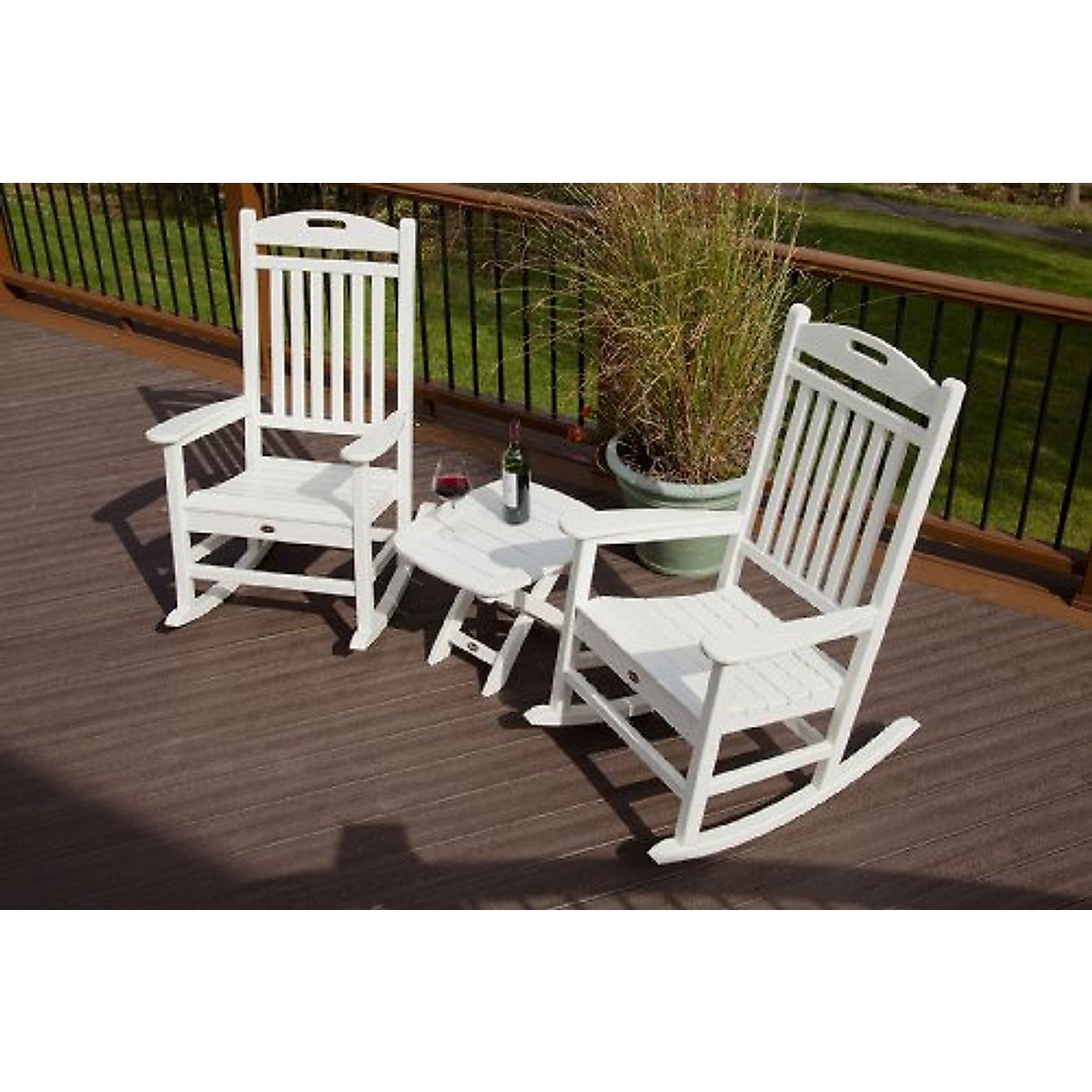 Trex Outdoor Furniture by Polywood TXR100CW Yacht Club Rocking Chair Rocker, Classic White