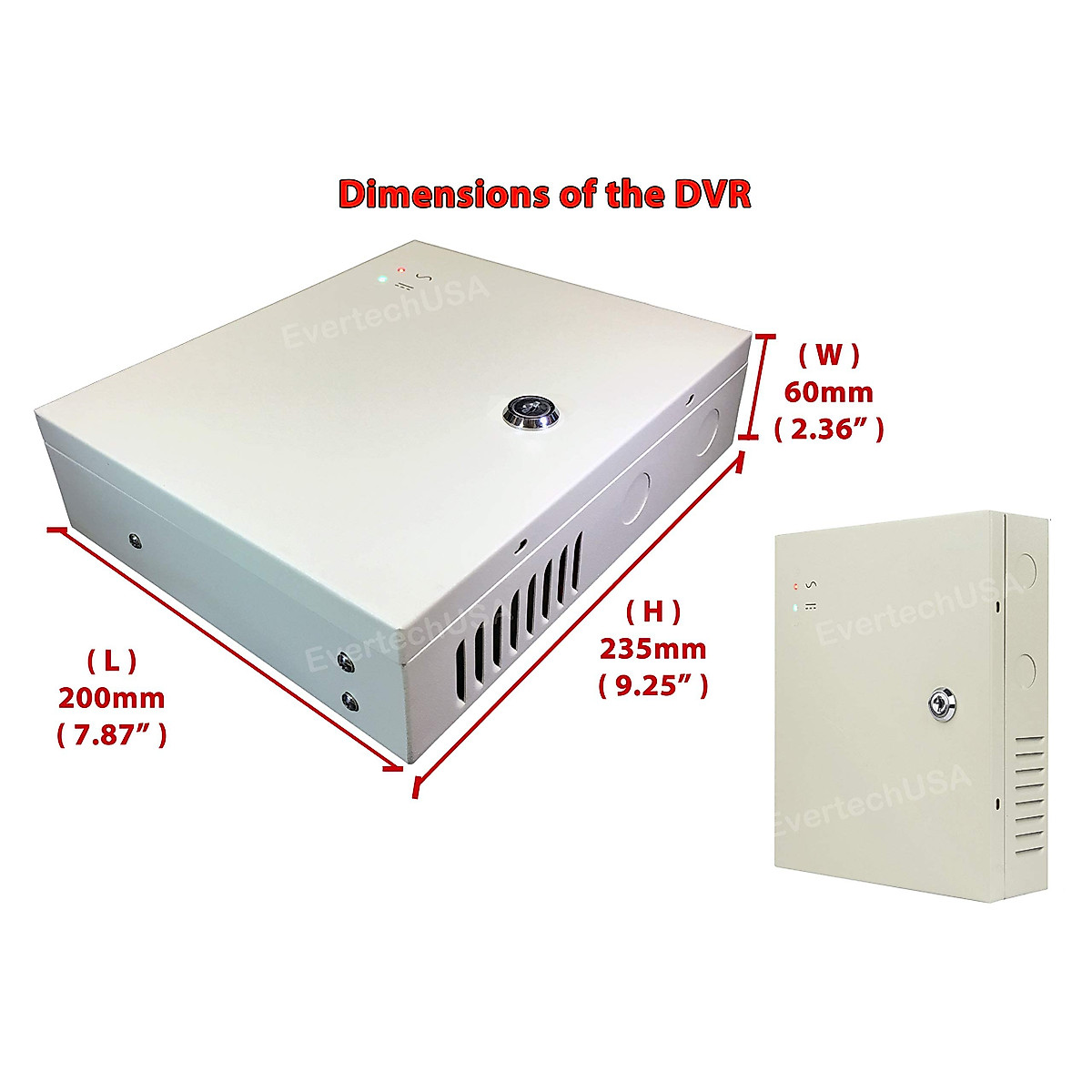 Evertech 16 Channel 12 Volt DC Output CCTV Distributed Power Supply Box for Security Camera with 18 Pcs. DC Male Pigtail
