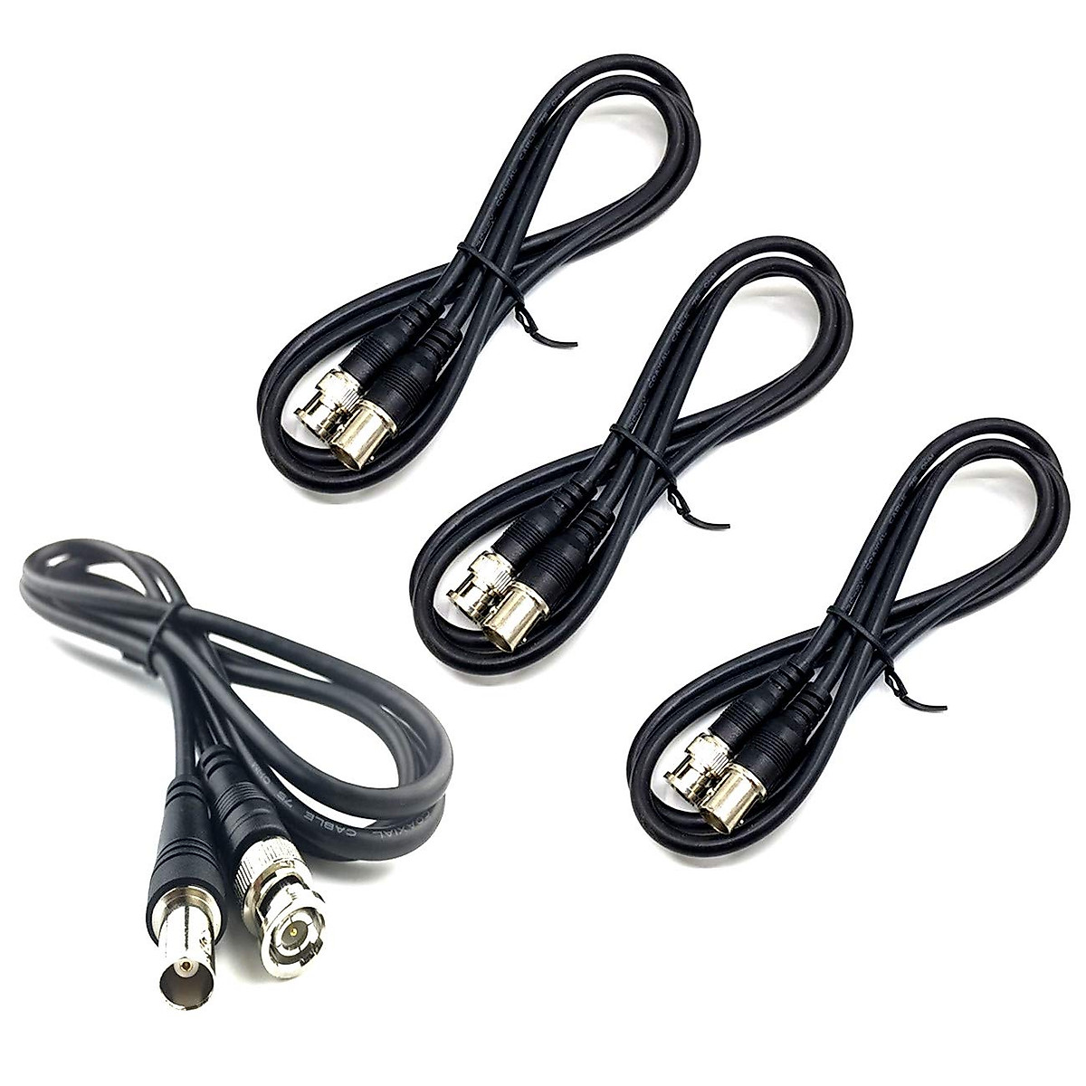 BeElion 4 in Pack 1.6ft/20 BNC Male to Female CCTV Extension Coaxial Line Cable