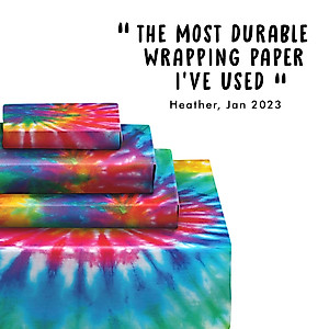 CENTRAL 23 - Colorful Wrapping Paper - 6 Sheets of Rainbow Gift Wrap - Birthday Wrapping Paper For Men Women Teenager - Tie Dye - Pride - Psychedelic - Vegan Ink - Recyclable - Made in UK