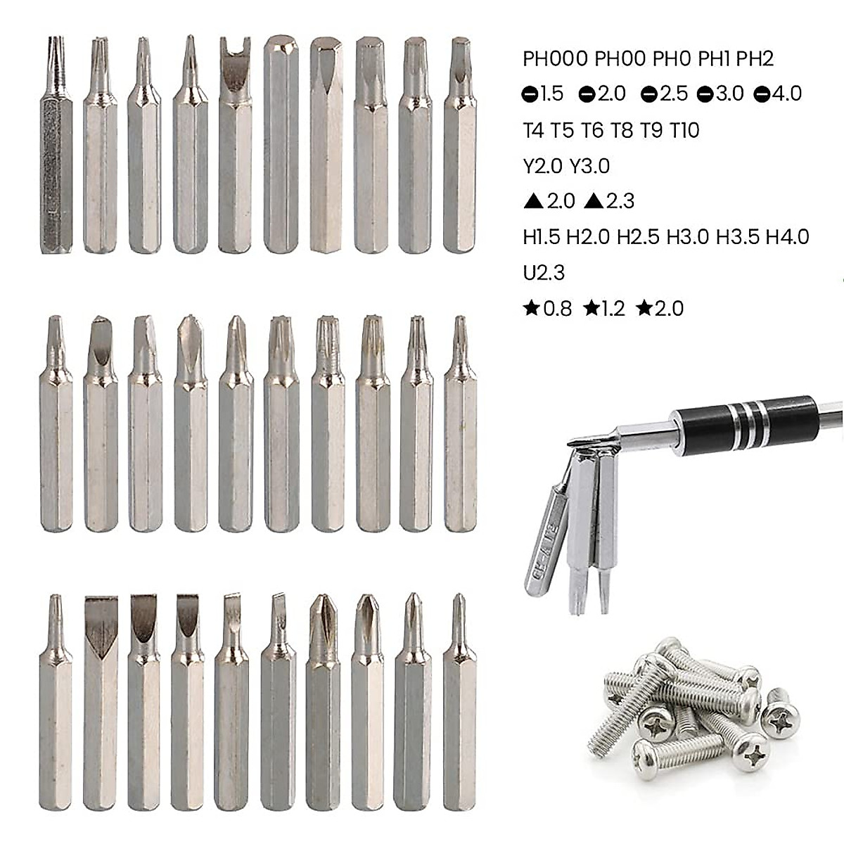 WINTOWIN Mini Precision Screwdriver Set，32 in 1 with 30 Bits Screwdriver Kit,Magnetic Screwdriver Repair Tool Set for Mobile Phone, PC, Laptop,Watch,Computer Repair