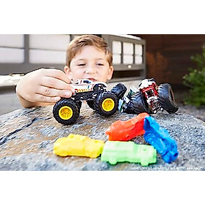 Hot Wheels Monster Trucks, 1 Toy Truck in 1:64 Scale & 1 Crushable Car (Styles May Vary)