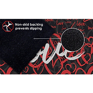 Toland Home Garden 800535 Love Hearts Valentines Door Mat 18x30 Inch Heart Outdoor Doormat for Entryway Indoor Entrance