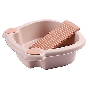 FONDOTIN 1 Set Wash Basin Mano Ropa Kitchen Board Home Hand Wash Clothes Basin Para Tools Mini Washing Basin for Clothing Lavadero Lavar Small Dormitory Laundry Basin Handwash Pink Pp