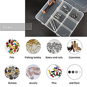 Vidifor 9 Grids Plastic Storage Compartment Organizer Container with Adjustable Dividers for Crafts, Earrings, Screws, Nail, Pins and More (1)