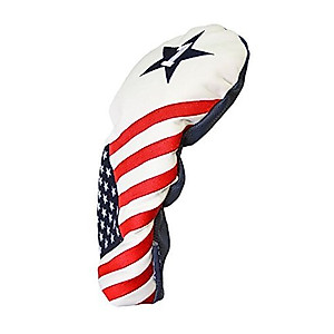 USA 1, 3, 5, X, H Headcover Patriot Golf Vintage Retro Patriotic Driver Fairway Wood and Hybrid Head Cover Fits All Modern Fairway Wood and Hybrid Club