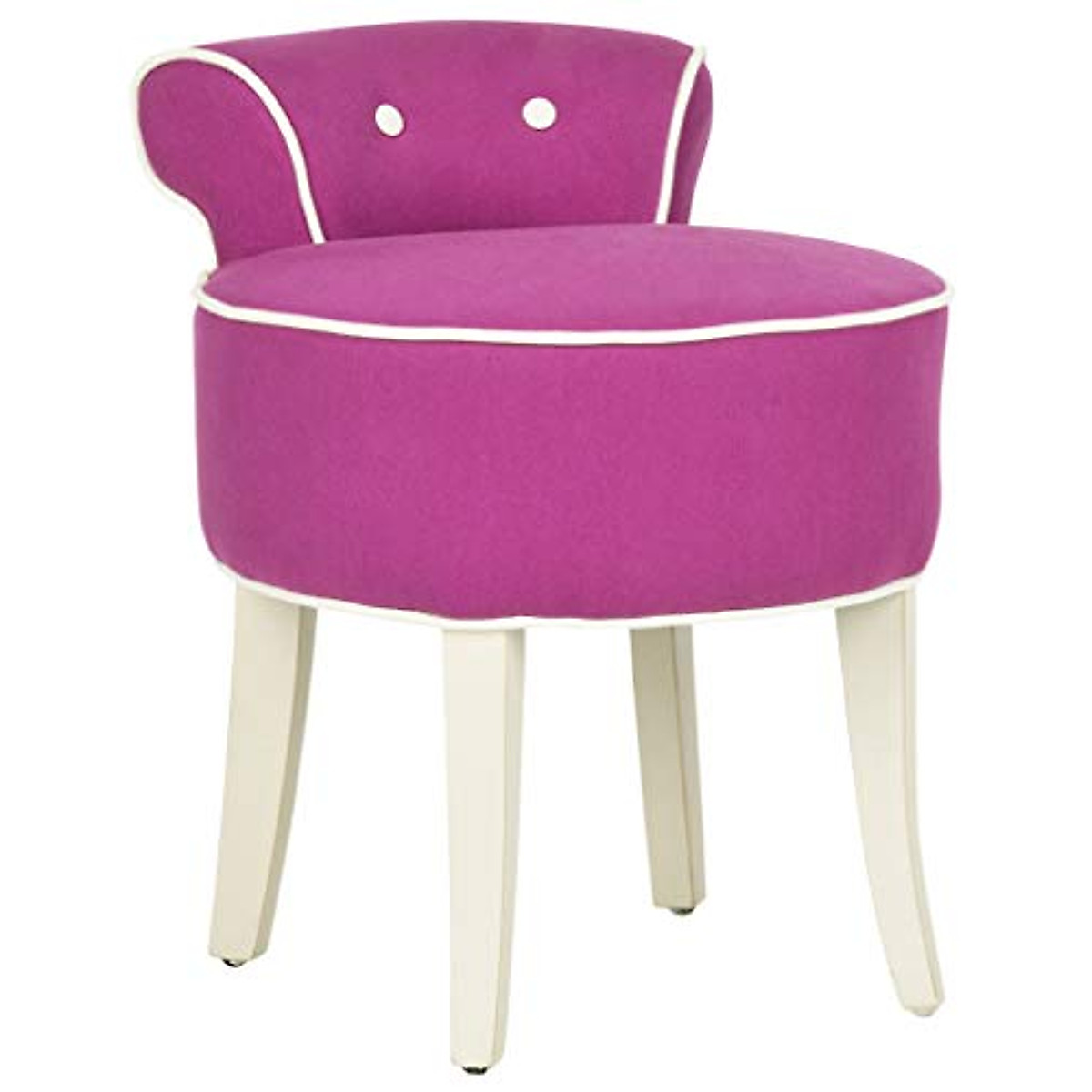 Safavieh Home Collection Georgia Burnt Orange and Distressed Grey Petite Vanity Stool