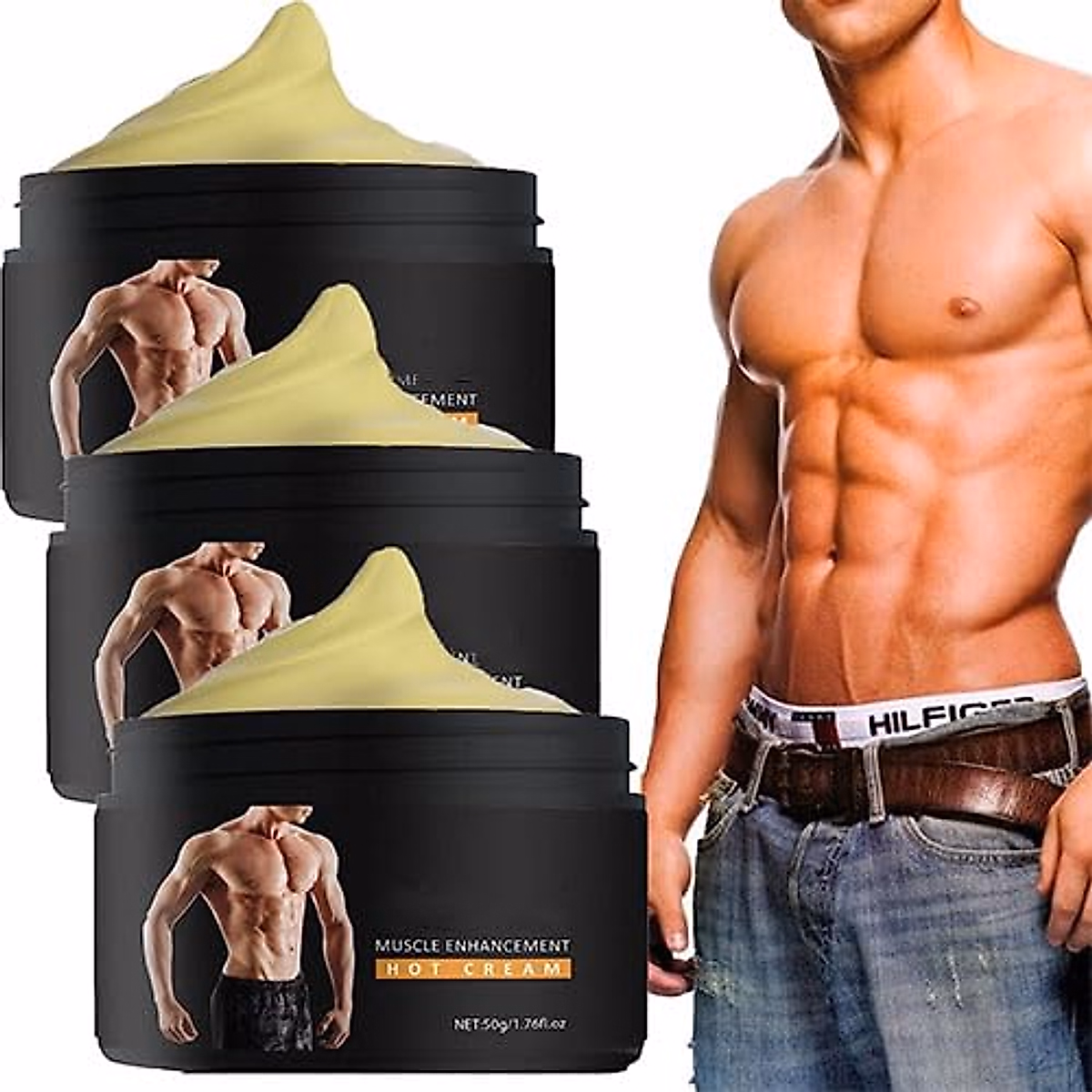 FIONEL Body Sculpting Cream, Male Enhancer,Full Body Muscle Enhancer Cream, Stomach Tightening Cream, Tightening Cream for Stomach and Thighs (3 pieces)